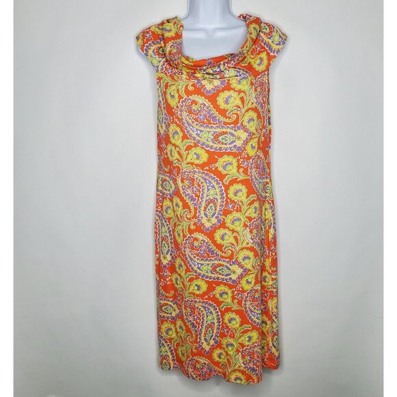 Lauren Ralph Lauren | Dresses | Ralph Lauren Womens Orange Paisley ...
